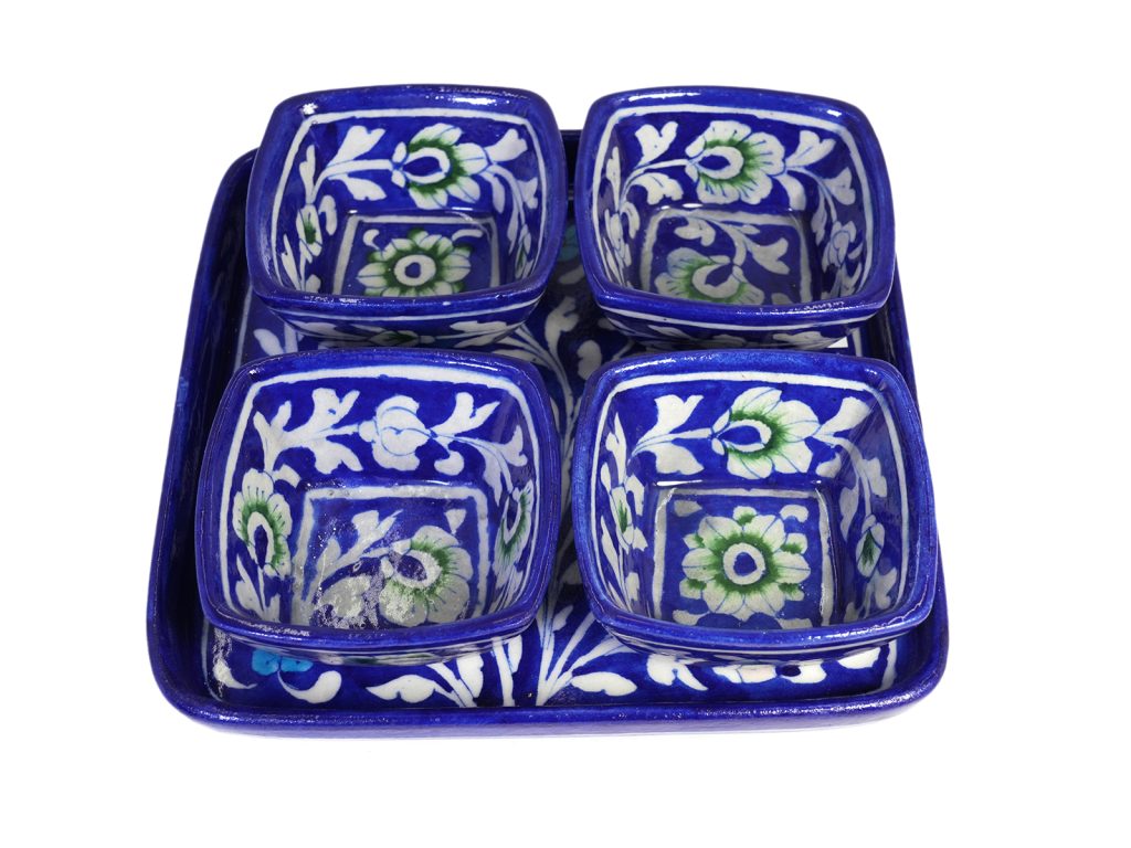 Rajasthan Blue Pottery Katori Set - Rural Beads